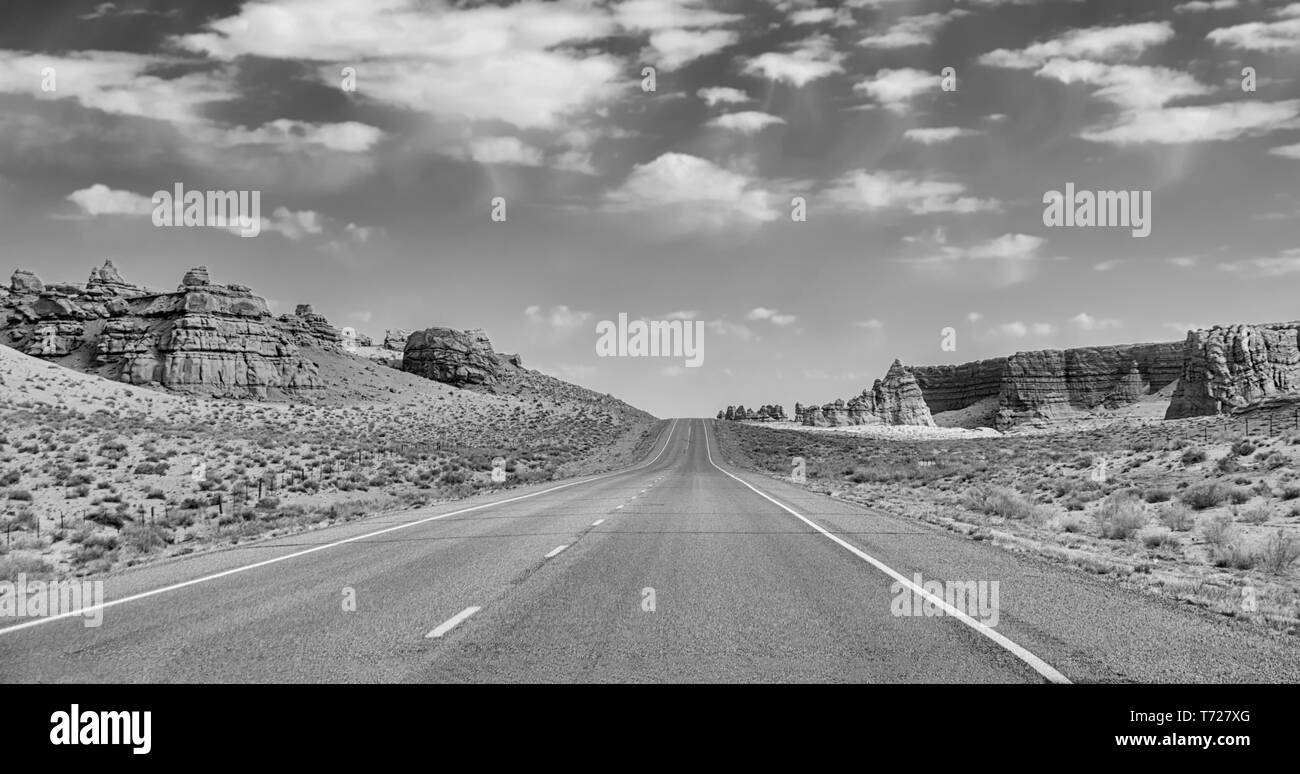 A road trip landscape from Utah, USA Stock Photo - Alamy