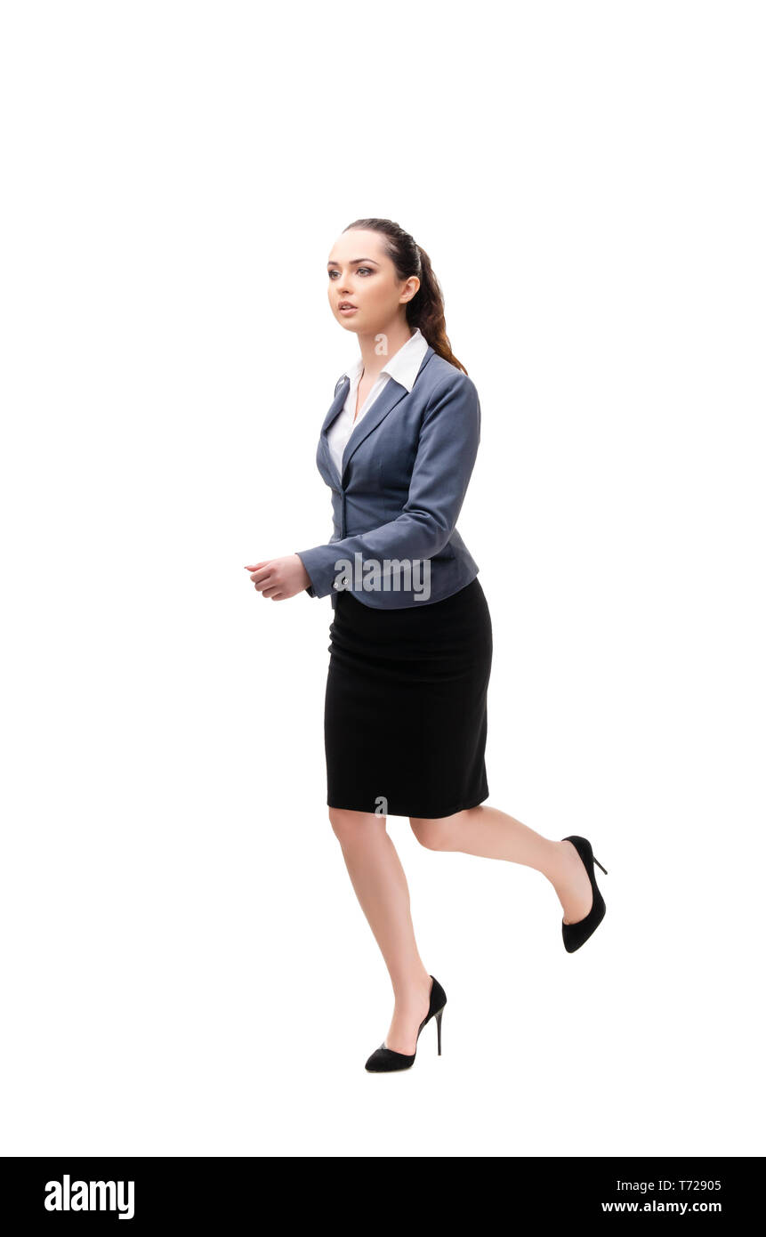 Young businesswoman isolated on white background Stock Photo - Alamy