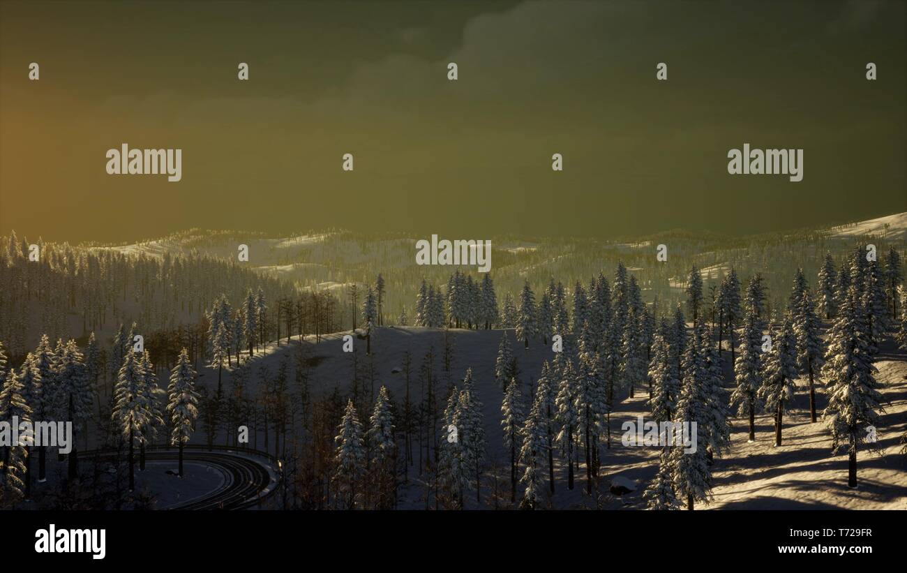 Fog and Snow on Mountain Stock Photo - Alamy