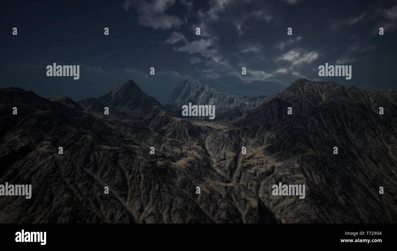 Dark Mountain with the Dark Clouds Stock Photo - Alamy
