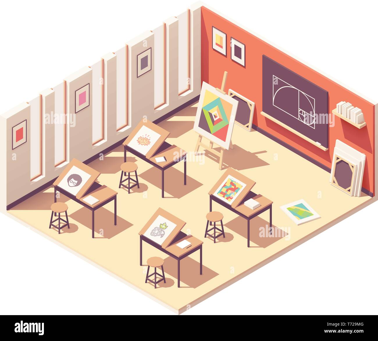 Vector isometric school art classroom Stock Vector Image & Art - Alamy