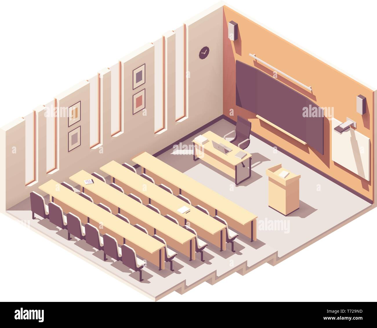 Vector isometric university lecture hall Stock Vector Image & Art - Alamy