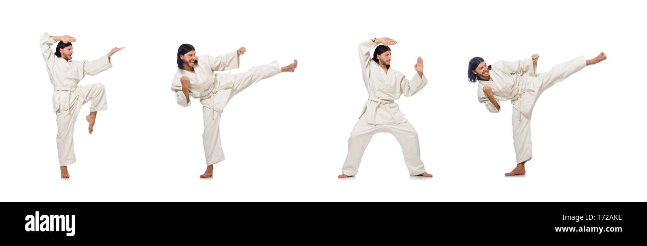 Karate fighter isolated on white Stock Photo - Alamy
