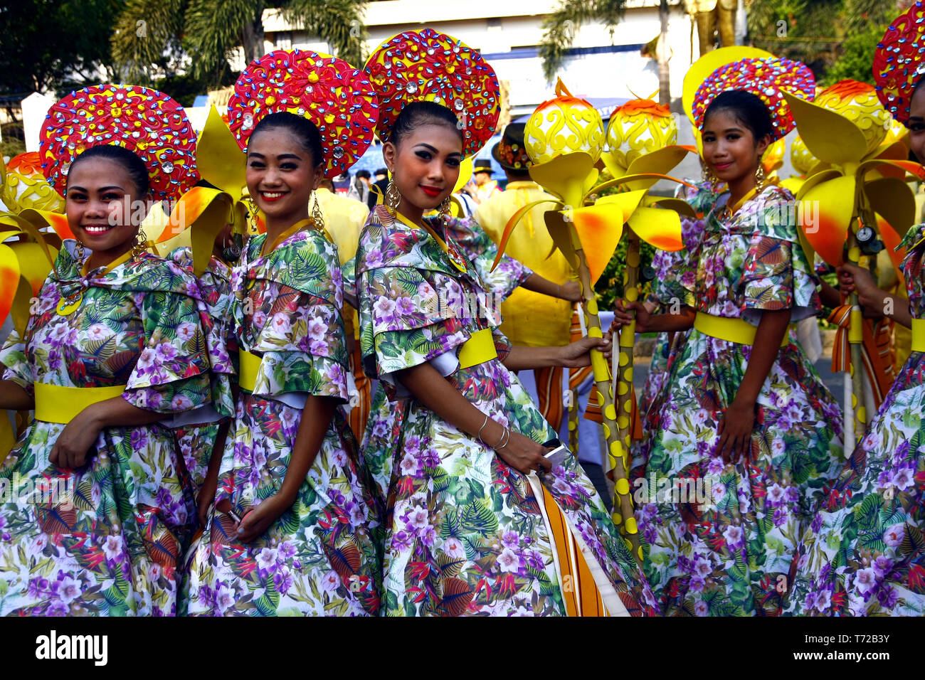 ANTIPOLO CITY, PHILIPPINES - MAY 1, 2019: Parade participants in their ...