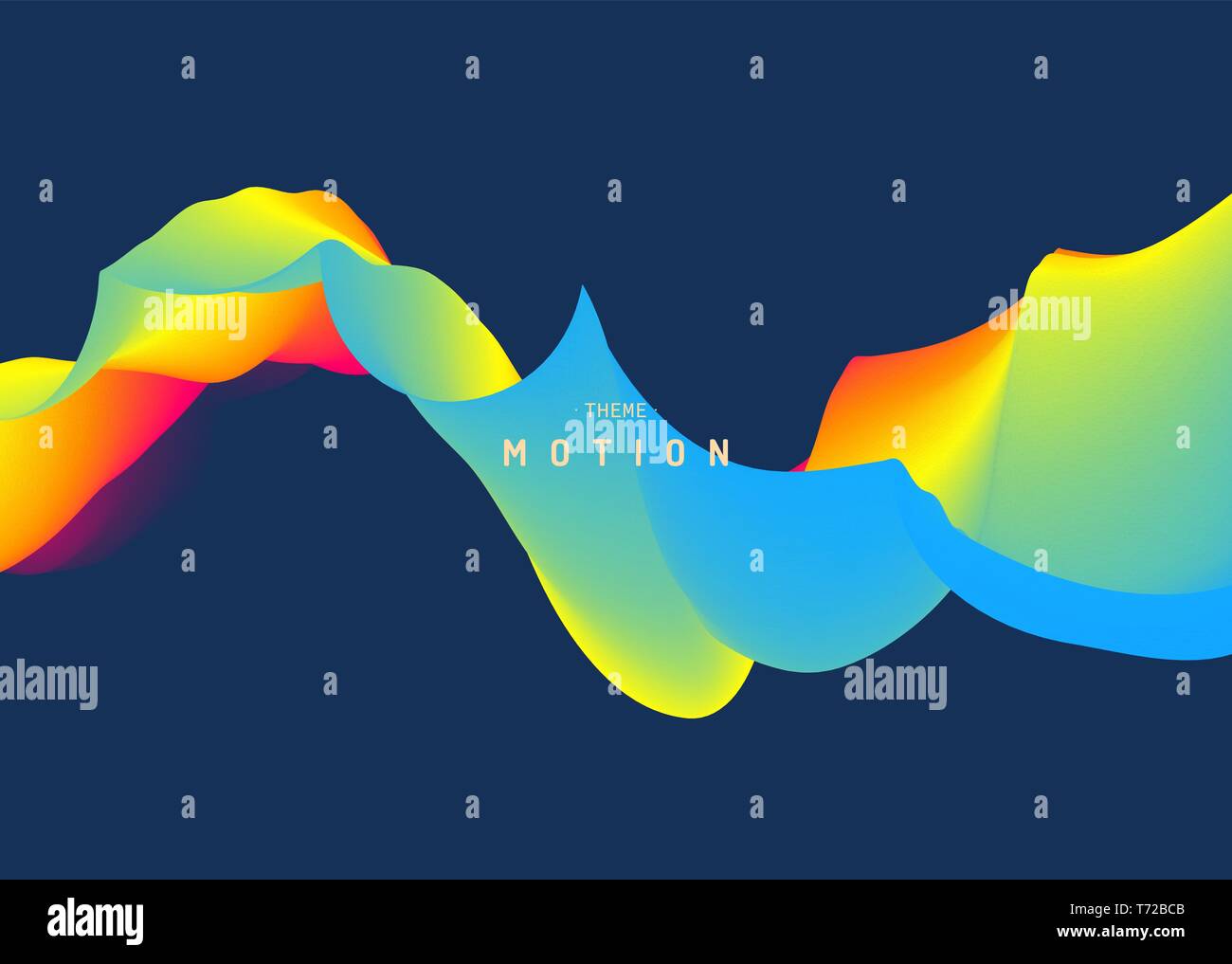 3D wavy background with dynamic effect. Abstract vector illustration ...