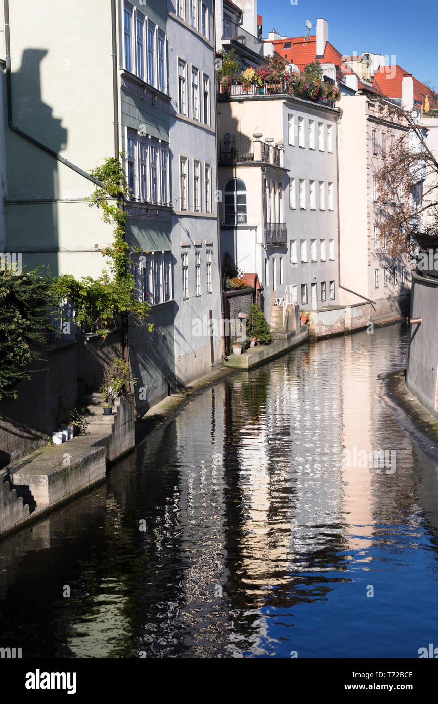 Boat canal in Prague Stock Photo - Alamy
