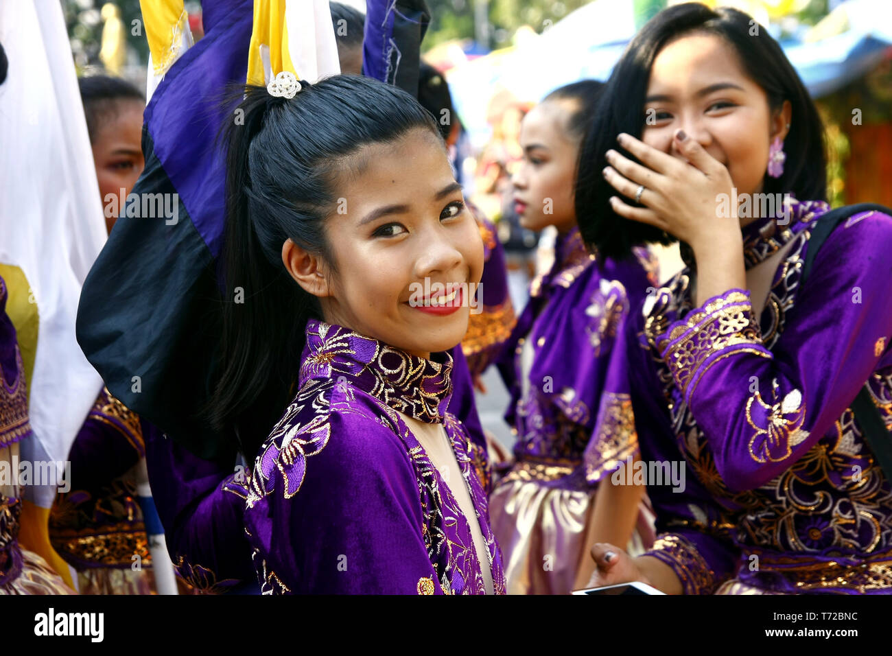 ANTIPOLO CITY, PHILIPPINES - MAY 1, 2019: Parade participants in their ...