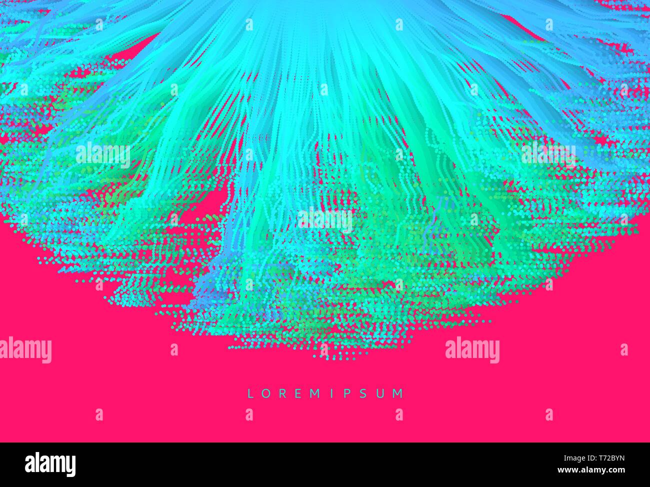 Point explode. Array with dynamic emitted particles. 3d technology ...