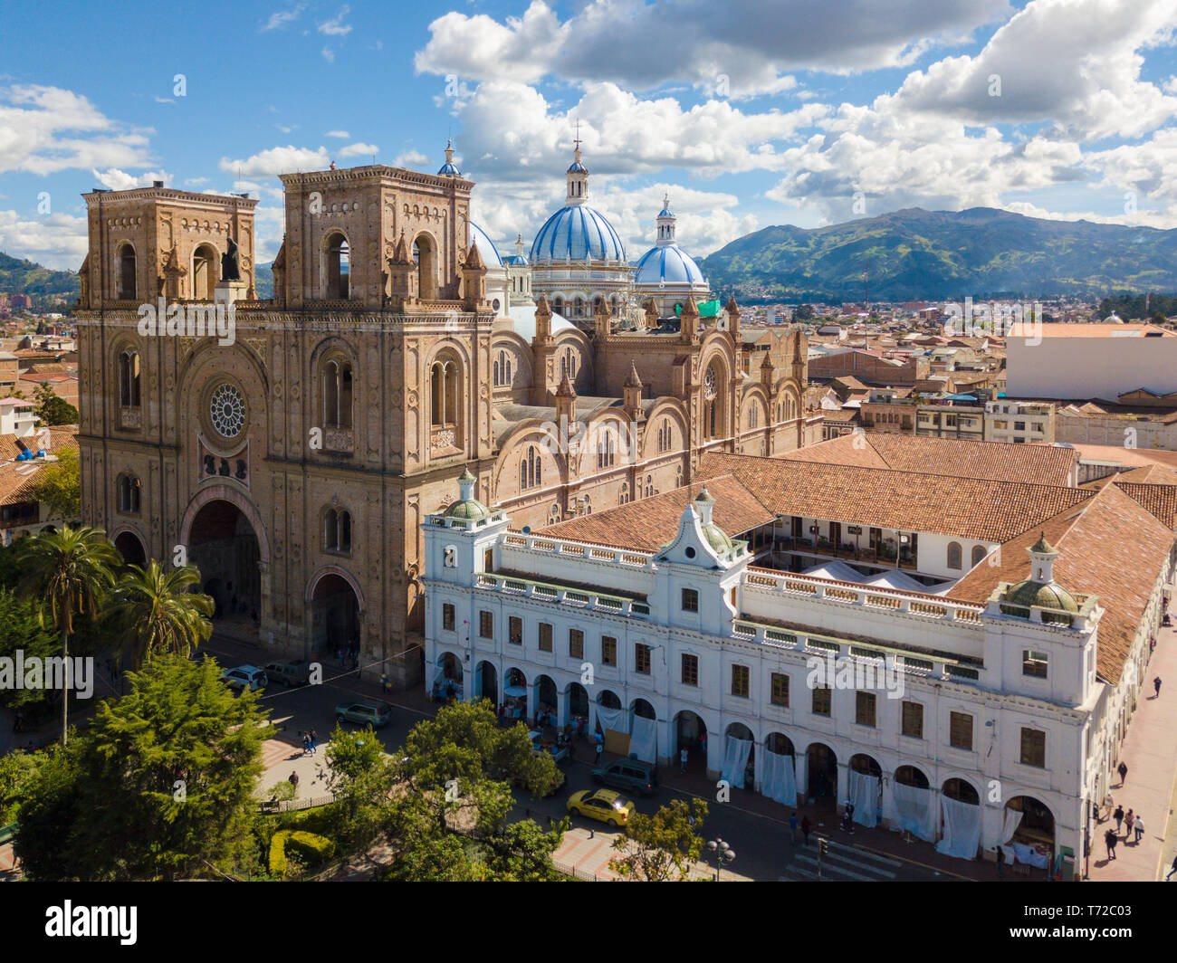 cathedral of the Immaculate Conception aerial view Cuenca Stock Photo ...