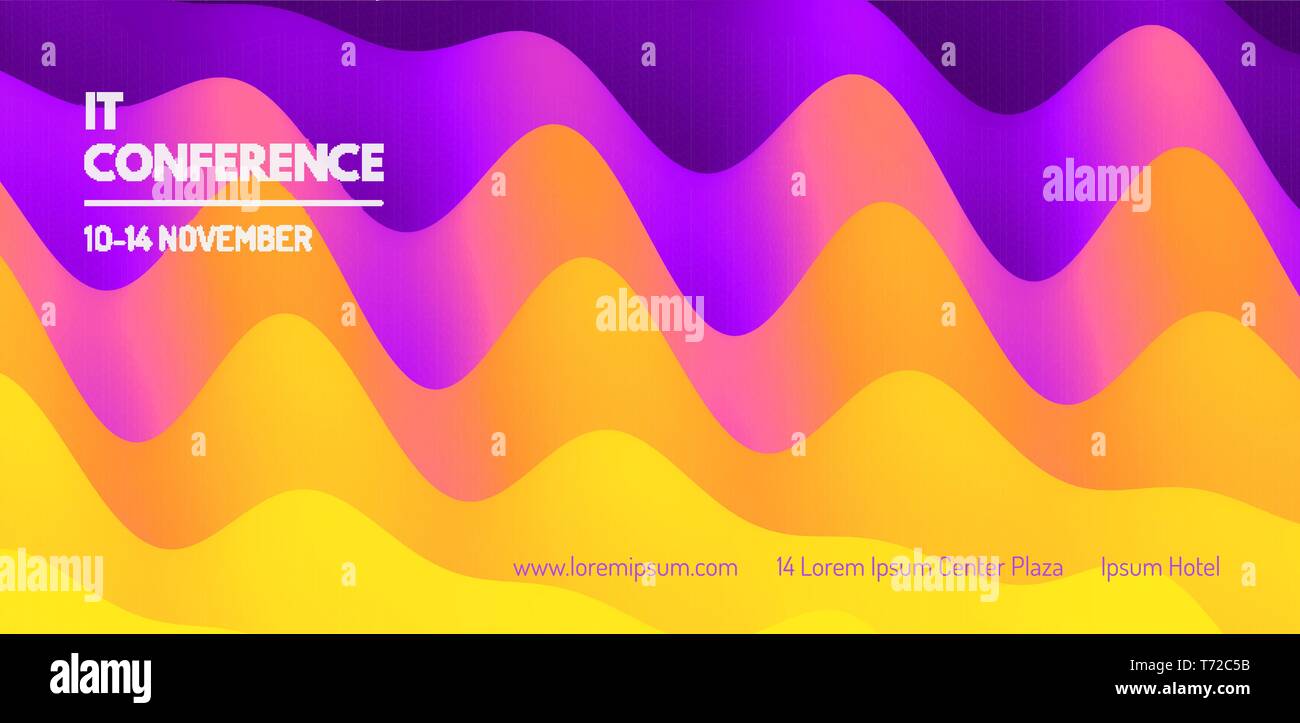 Business event invitation template. Abstract wavy background for banner ...