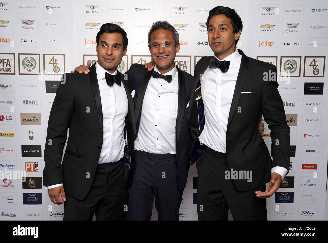 Guests pose for photographs during the 2019 PFA Awards at the Grosvenor ...