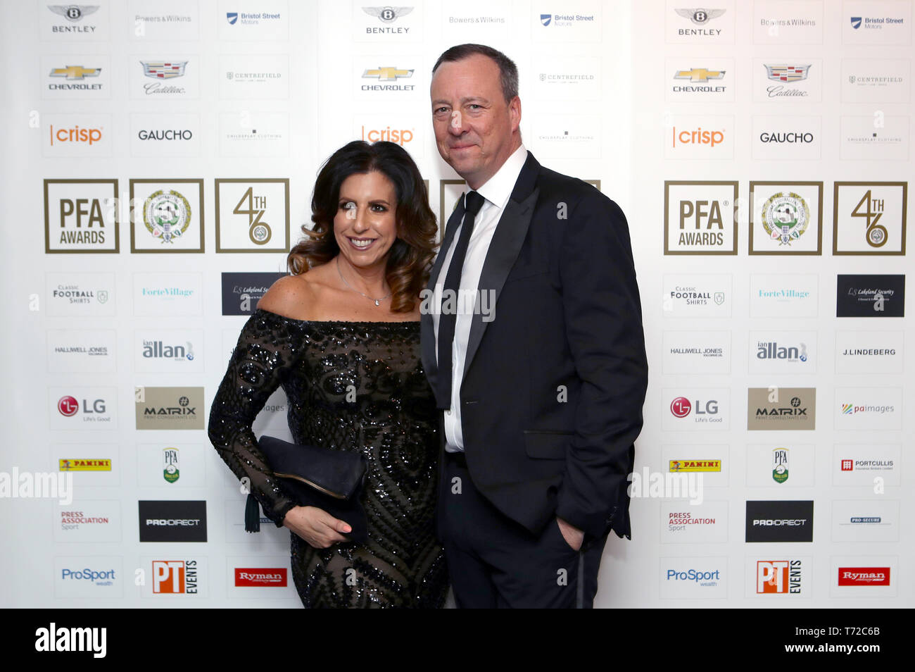Guests pose for photographs during the 2019 PFA Awards at the Grosvenor ...