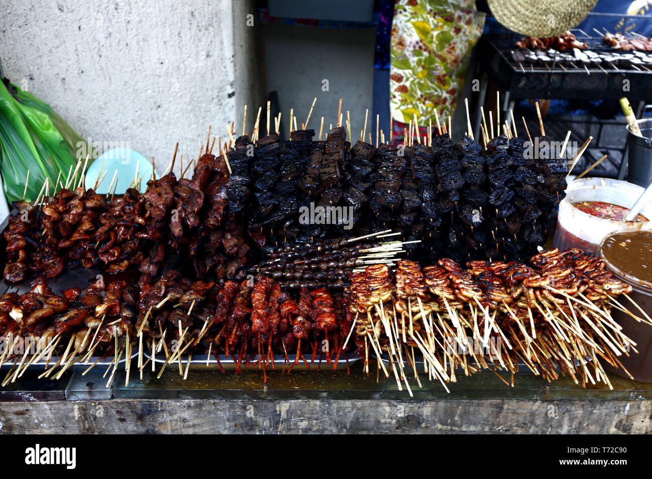 Photo of assorted chicken and pork innard barbecue Stock Photo - Alamy