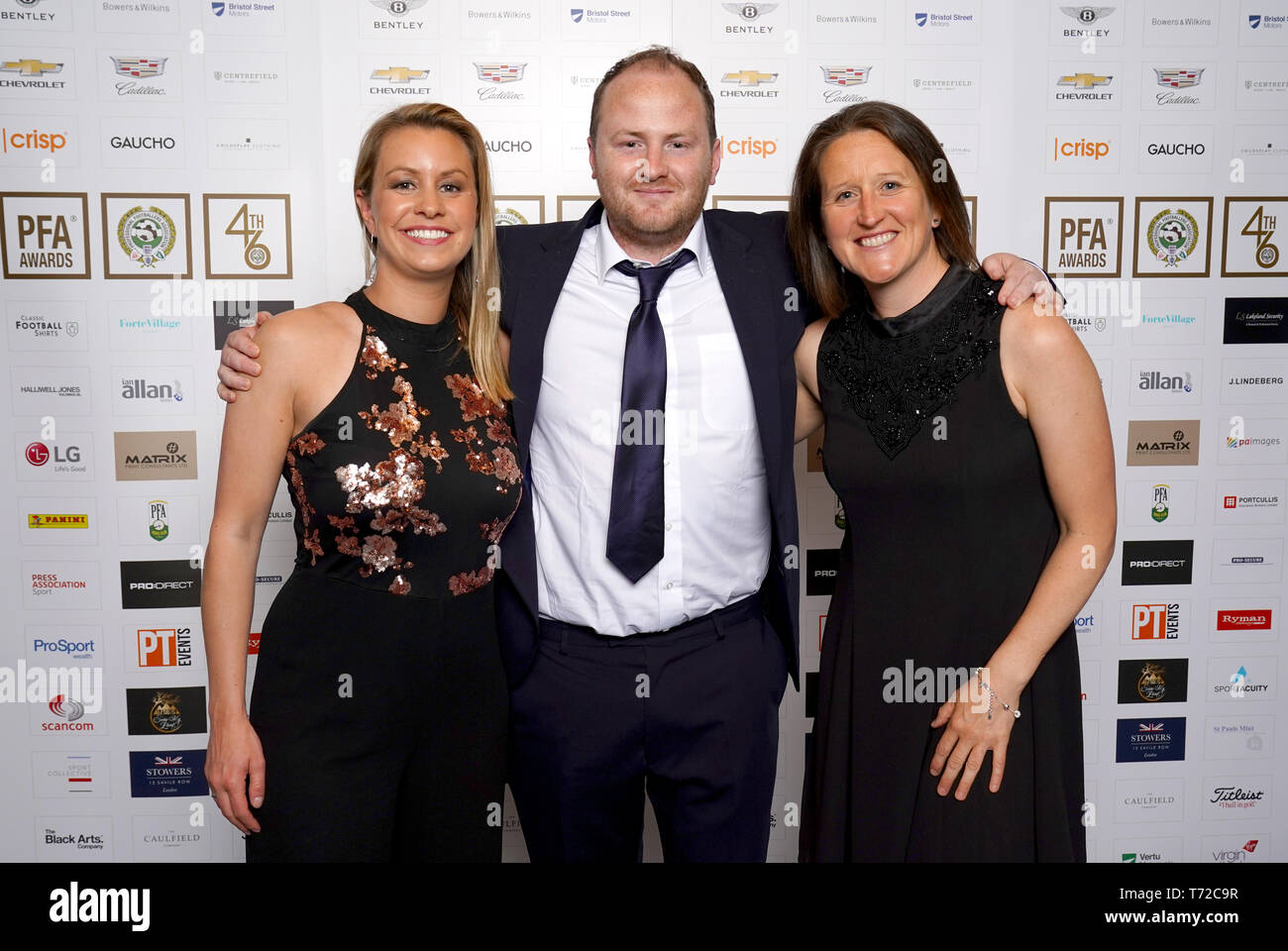 Guests pose for photographs during the 2019 PFA Awards at the Grosvenor ...