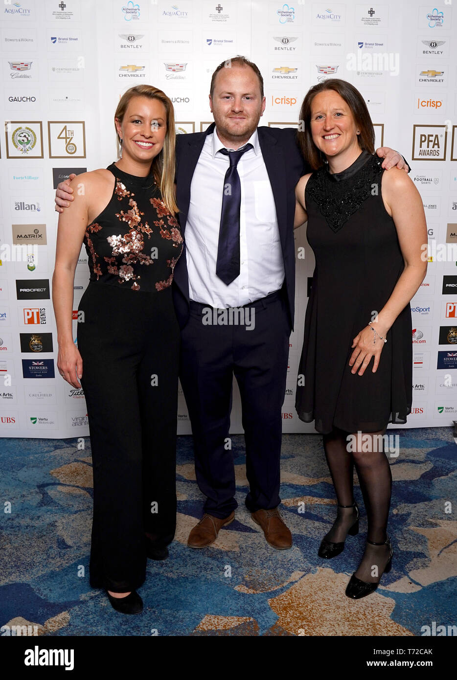 Guests pose for photographs during the 2019 PFA Awards at the Grosvenor ...