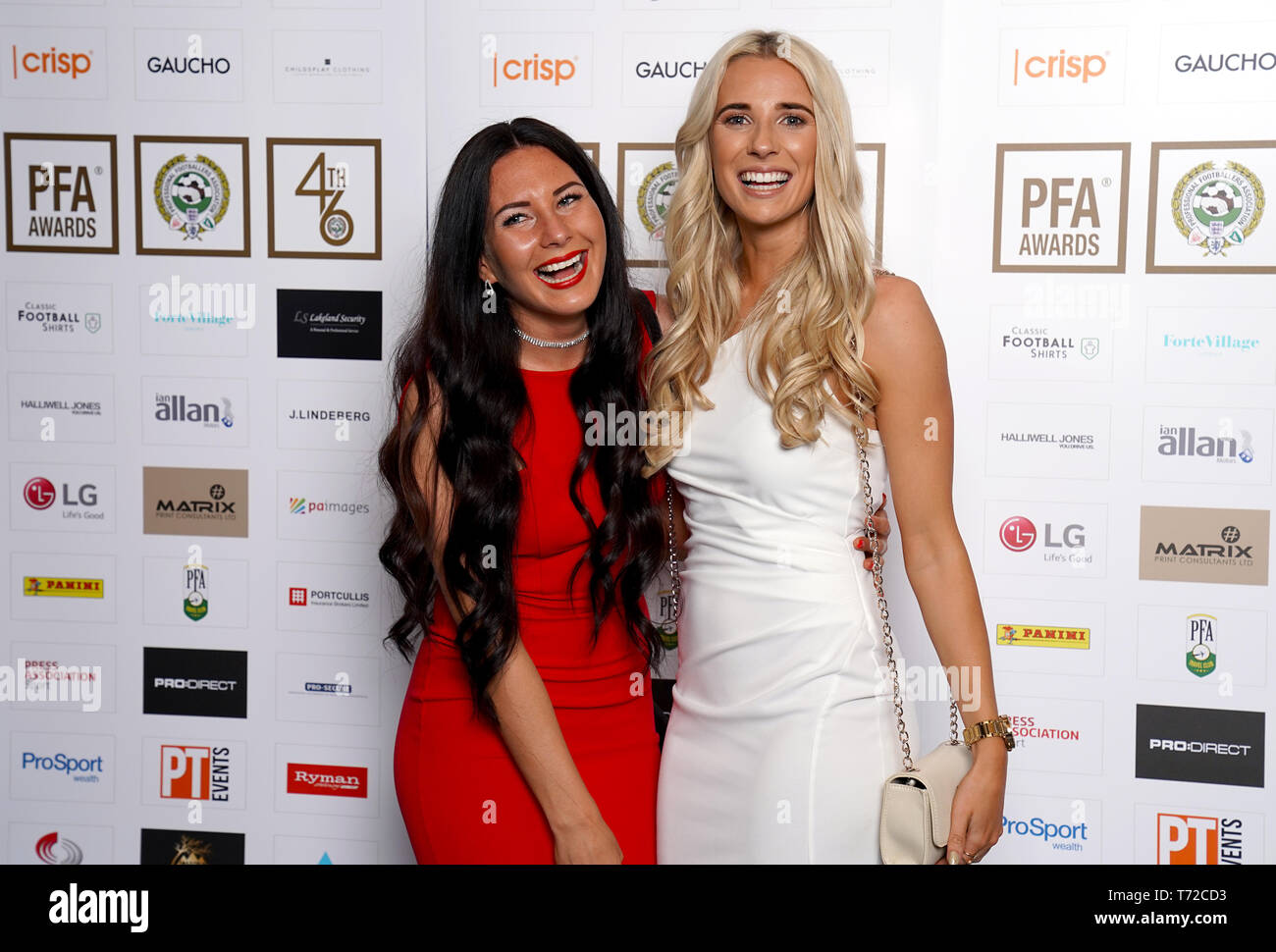 Guests pose for photographs during the 2019 PFA Awards at the Grosvenor ...
