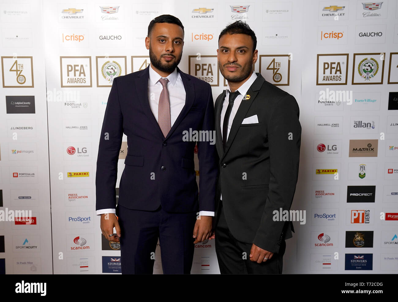 Guests pose for photographs during the 2019 PFA Awards at the Grosvenor ...