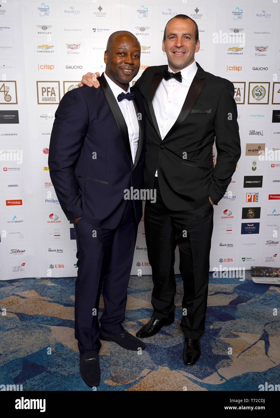 Guests pose for photographs during the 2019 PFA Awards at the Grosvenor ...