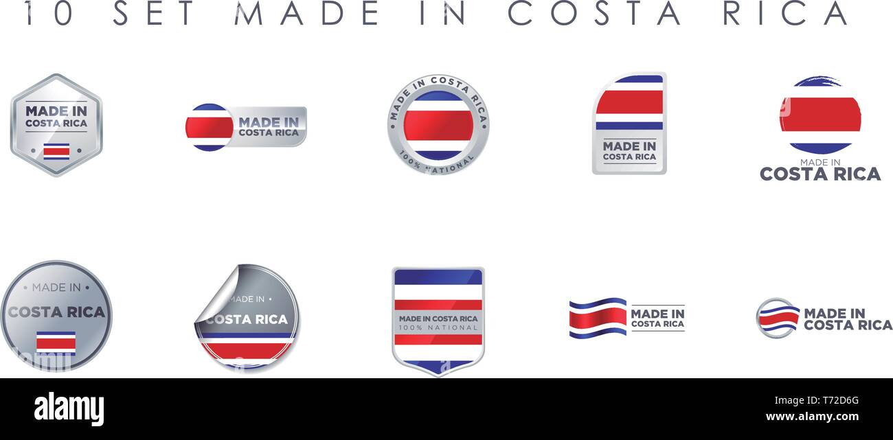 Costa rica flag badge Stock Vector Images - Alamy