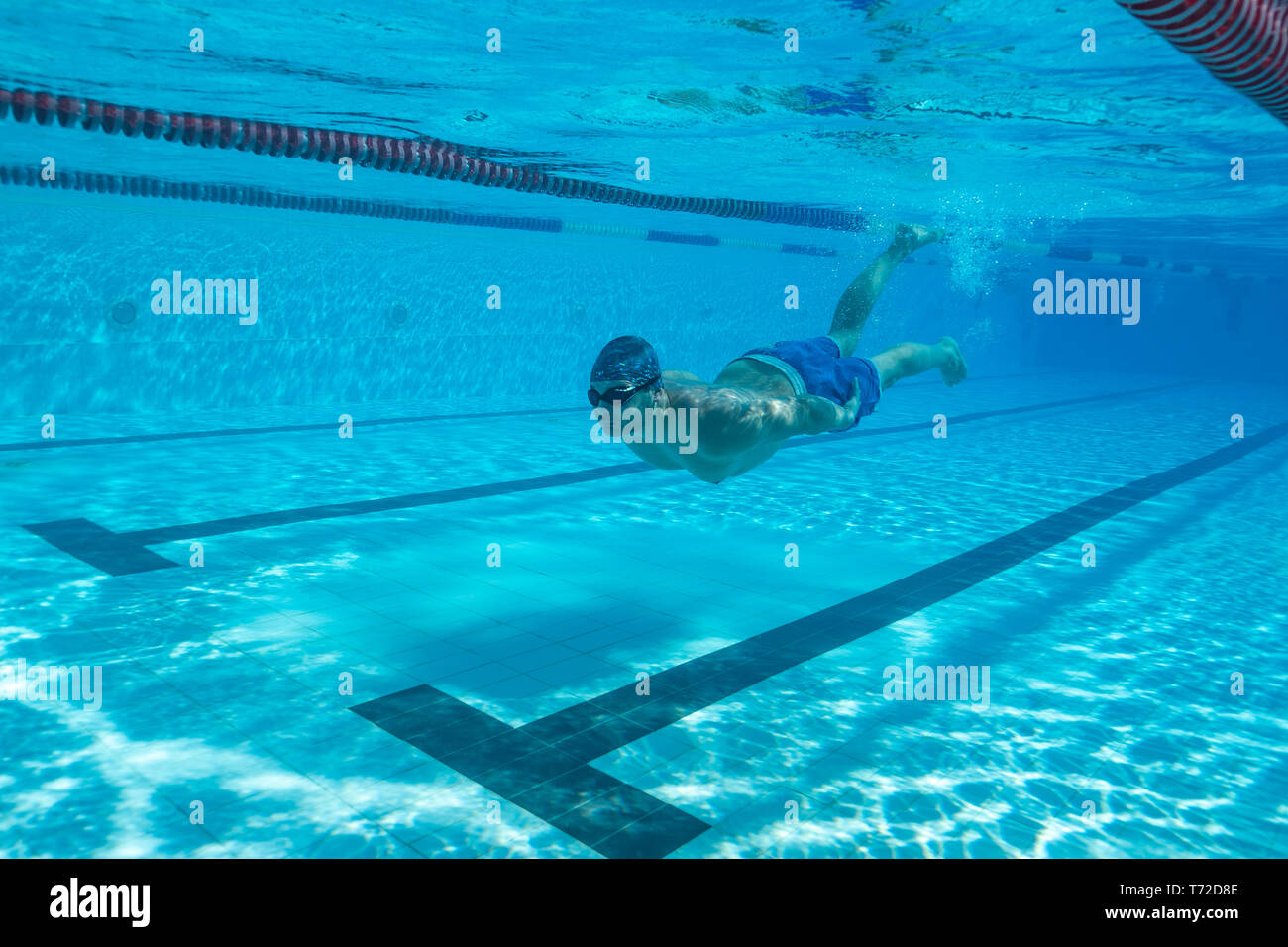 Woman swimming underwater bikini hi-res stock photography and images ...