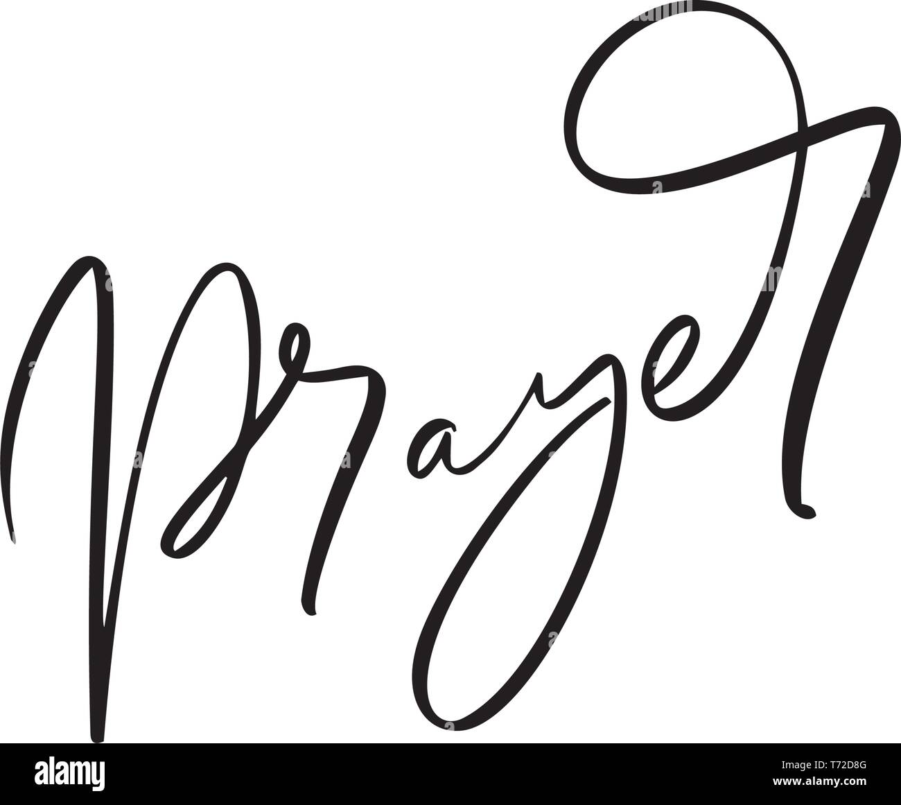Hand drawn calligraphy Prayer text. Christian typography lettering ...