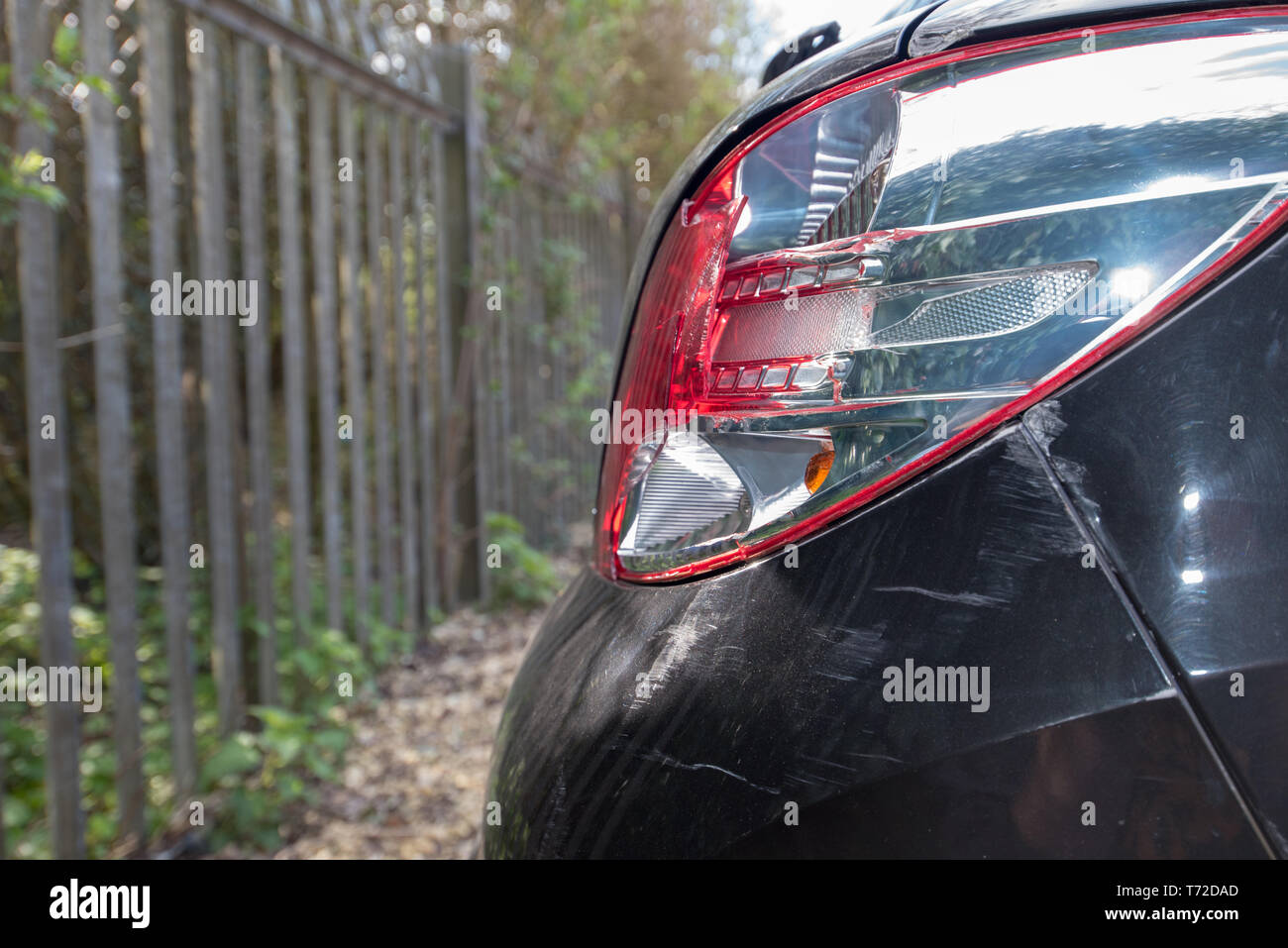 Car crash wreckage, road traffic collision (RTC) Car damage after crash ...