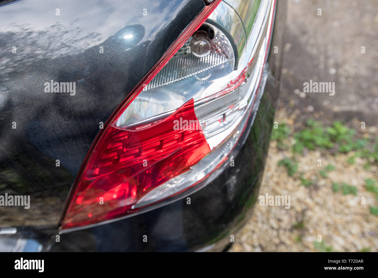 Car crash wreckage, road traffic collision (RTC) Car damage after crash ...