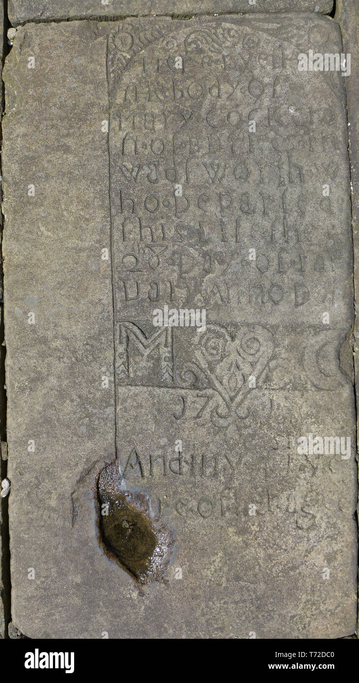 Grave on the floor in the Heptonstall Methodist Church Northgate ...