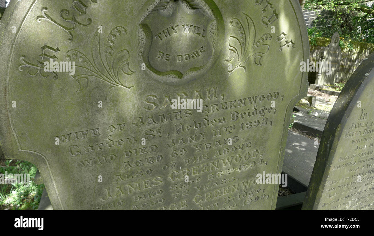 Grave on the cemetery in the Heptonstall Methodist Church Northgate ...