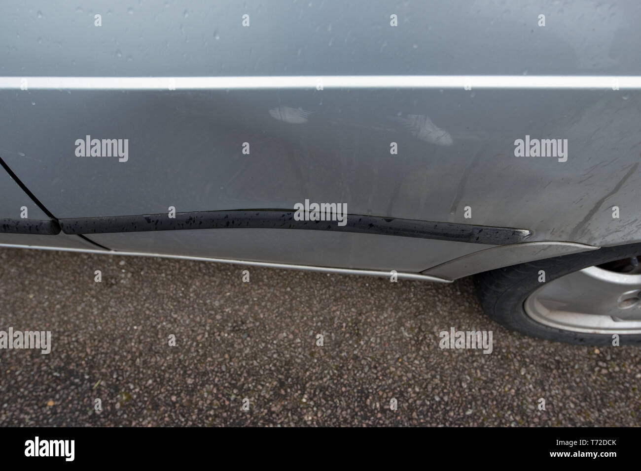 Car crash wreckage, road traffic collision (RTC) Car damage after crash ...