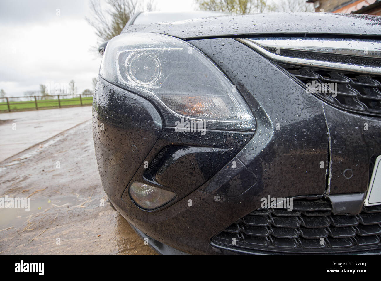 Car crash wreckage, road traffic collision (RTC) Car damage after crash ...