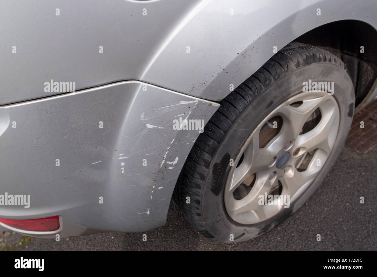 Car crash wreckage, road traffic collision (RTC) Car damage after crash ...