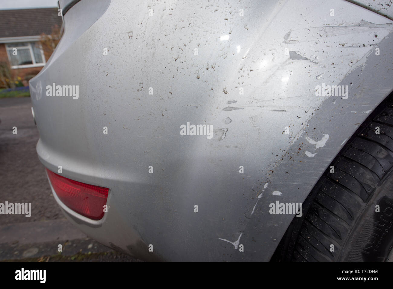 Car crash wreckage, road traffic collision (RTC) Car damage after crash ...