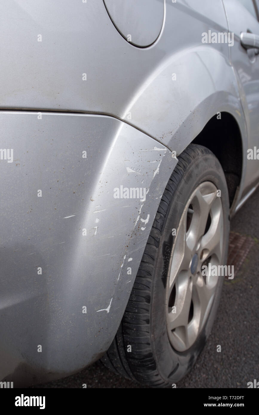 Car crash wreckage, road traffic collision (RTC) Car damage after crash ...
