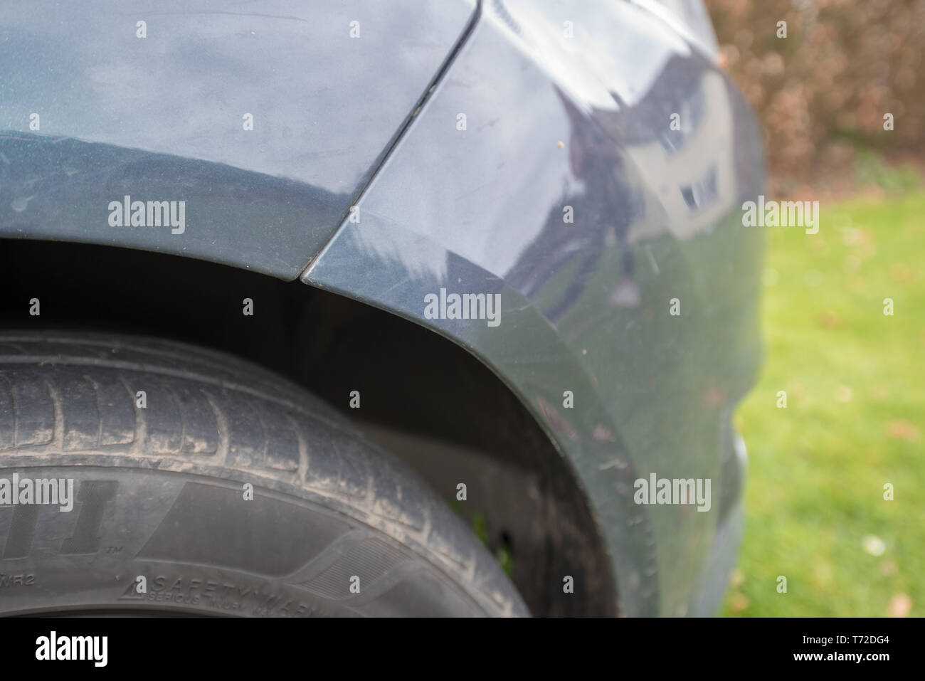 Car crash wreckage, road traffic collision (RTC) Car damage after crash ...