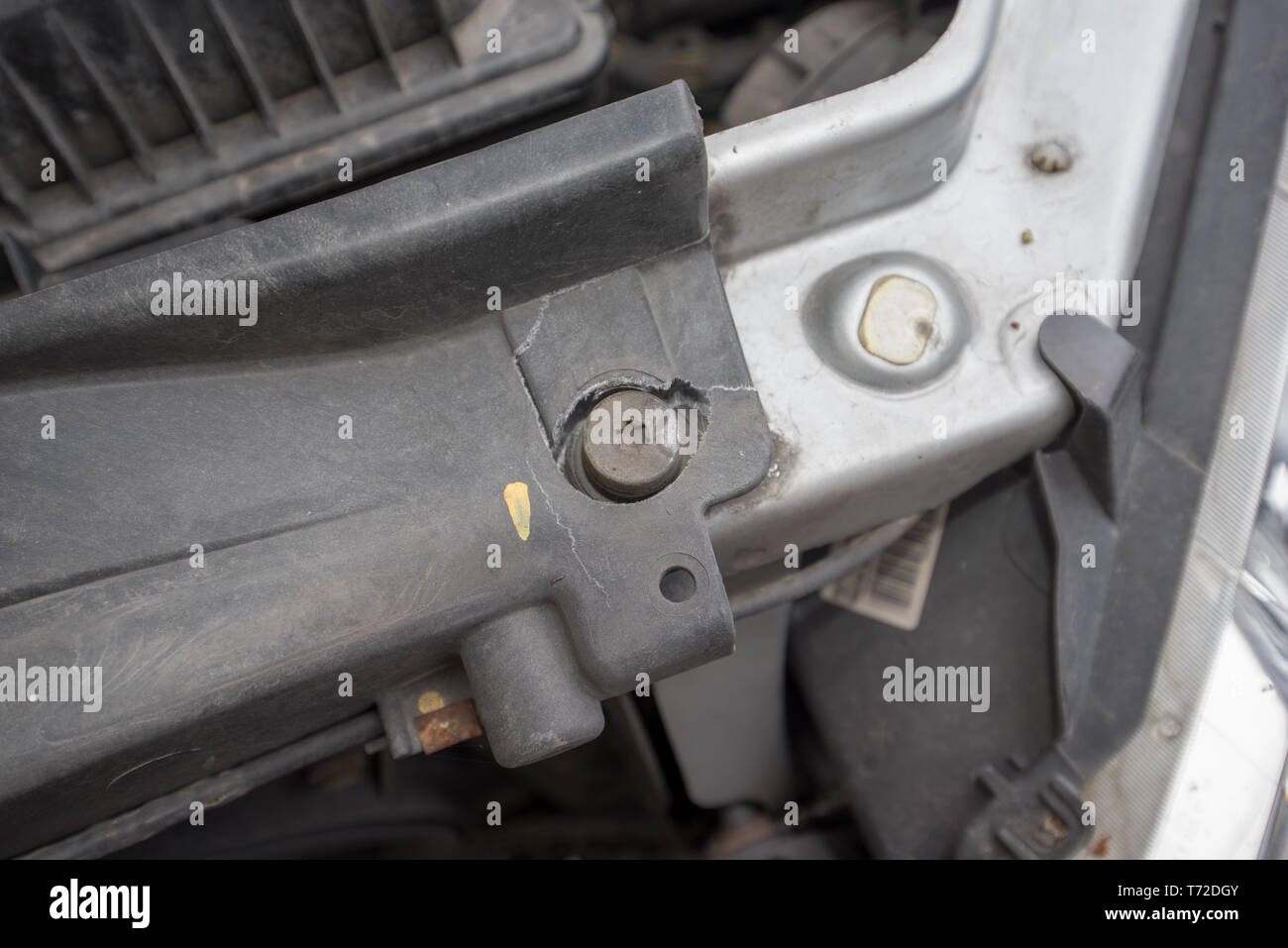 Car crash wreckage, road traffic collision (RTC) Car damage after crash ...