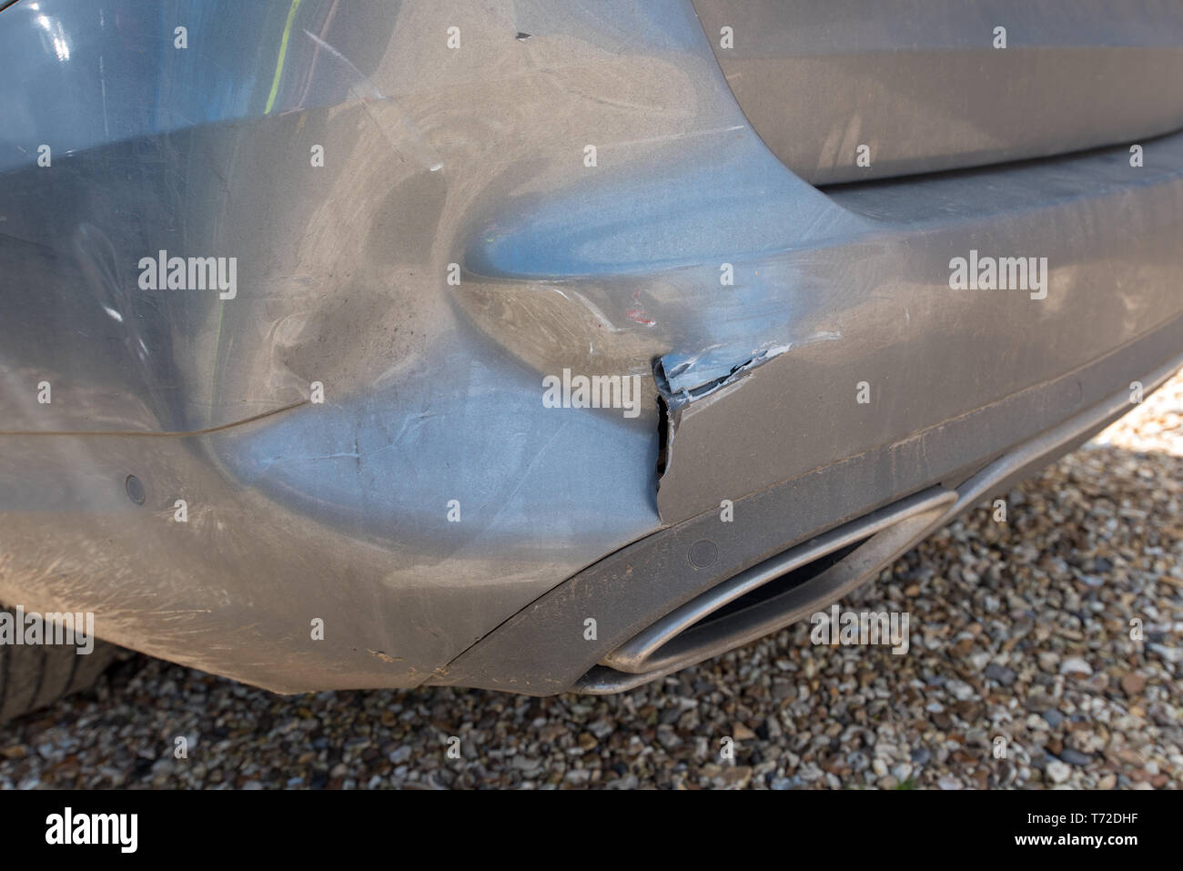 Car crash wreckage, road traffic collision (RTC) Car damage after crash ...