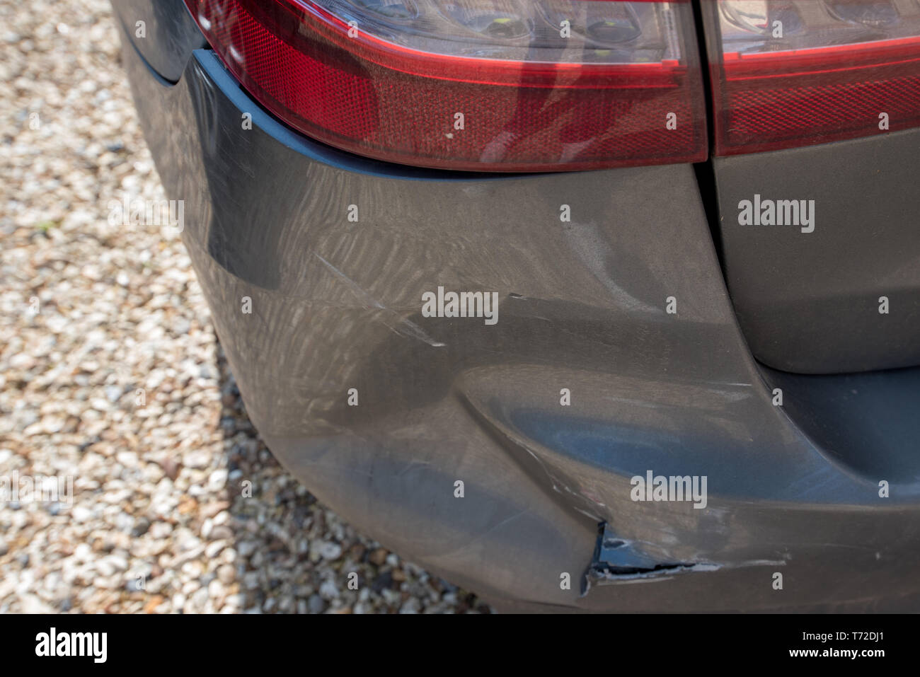 Car crash wreckage, road traffic collision (RTC) Car damage after crash ...