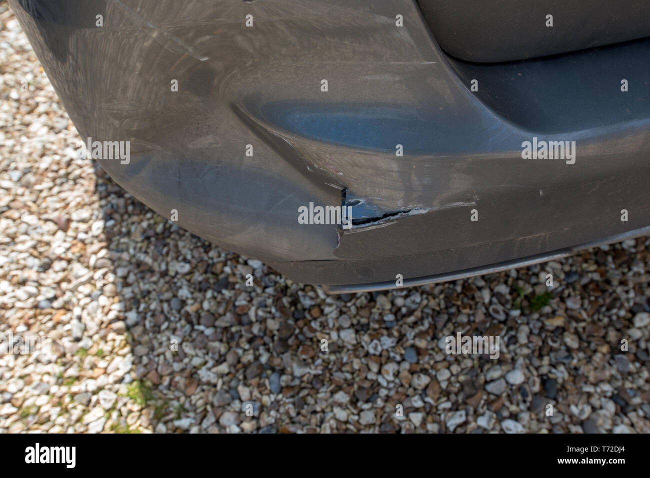 Car crash wreckage, road traffic collision (RTC) Car damage after crash ...