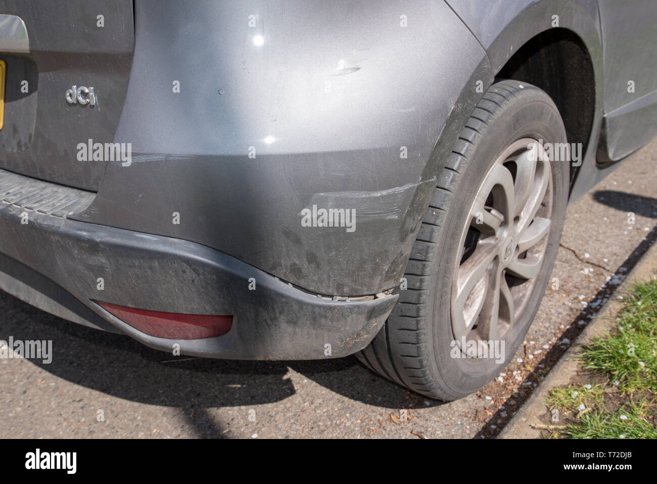 Car crash wreckage, road traffic collision (RTC) Car damage after crash ...