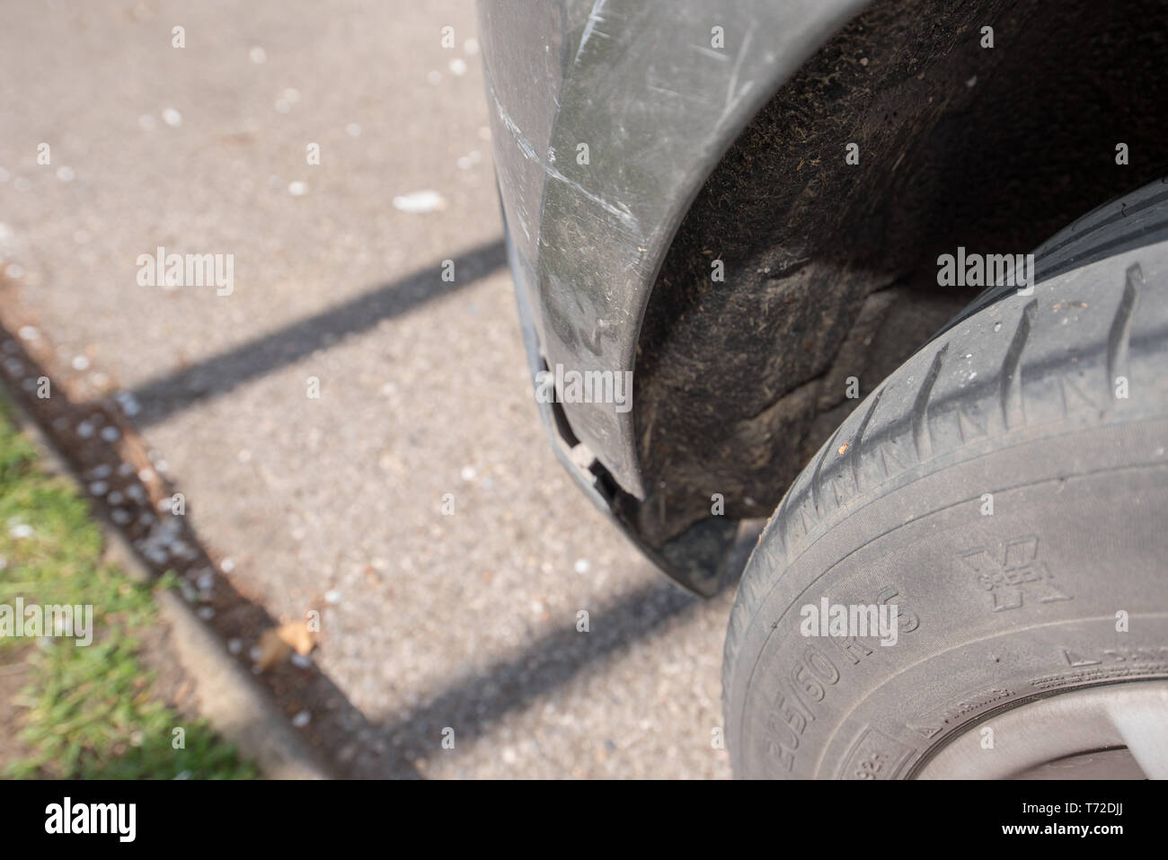 Car crash wreckage, road traffic collision (RTC) Car damage after crash ...