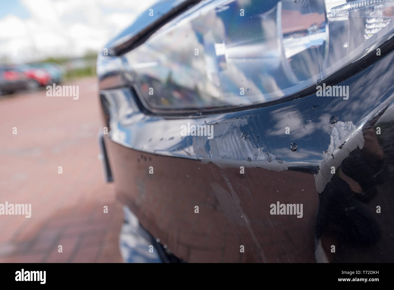 Car crash wreckage, road traffic collision (RTC) Car damage after crash ...