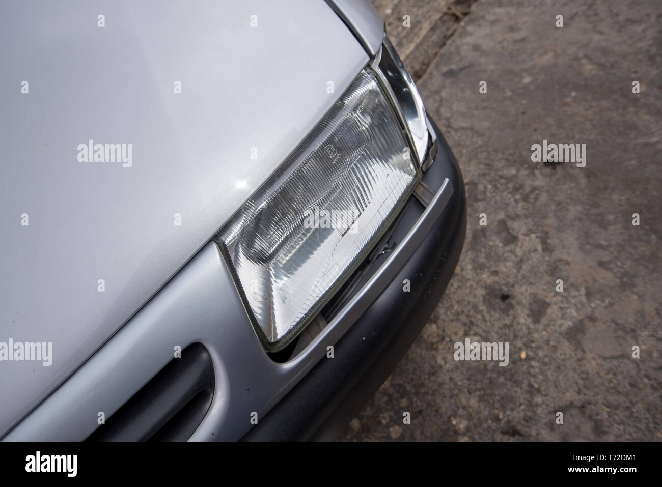 Car crash wreckage, road traffic collision (RTC) Car damage after crash ...