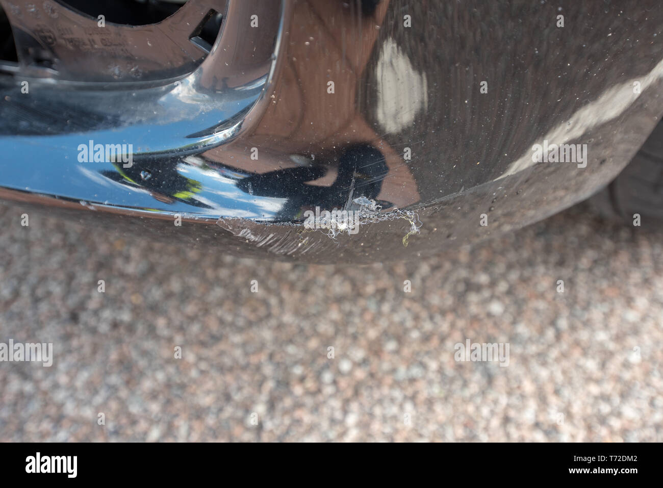 Car crash wreckage, road traffic collision (RTC) Car damage after crash ...