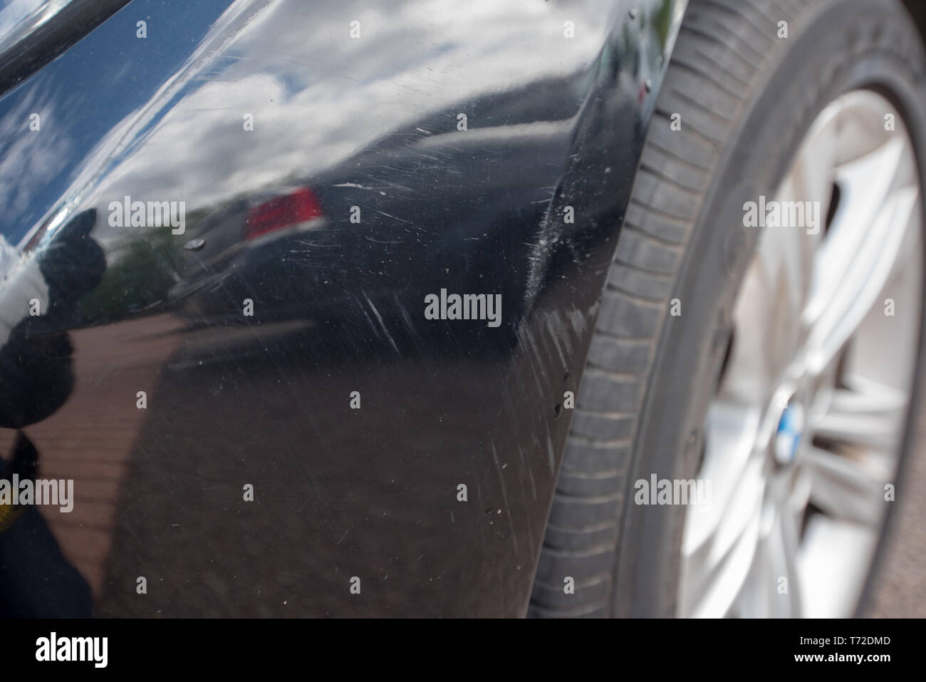 Car crash wreckage, road traffic collision (RTC) Car damage after crash ...