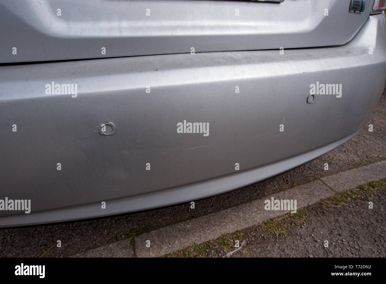 Car crash wreckage, road traffic collision (RTC) Car damage after crash ...