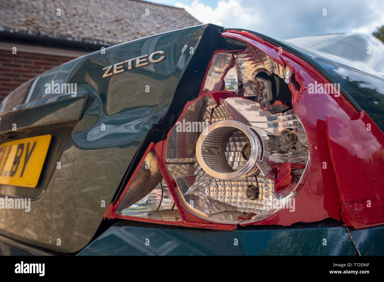 Car crash wreckage, road traffic collision (RTC) Car damage after crash ...