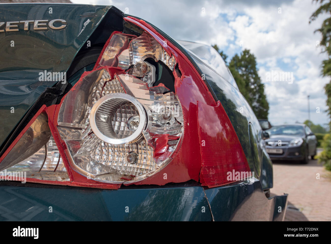 Car crash wreckage, road traffic collision (RTC) Car damage after crash ...