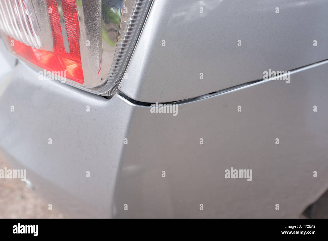 Car crash wreckage, road traffic collision (RTC) Car damage after crash ...