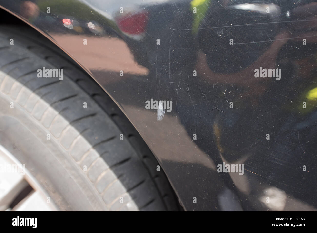 Car crash wreckage, road traffic collision (RTC) Car damage after crash ...